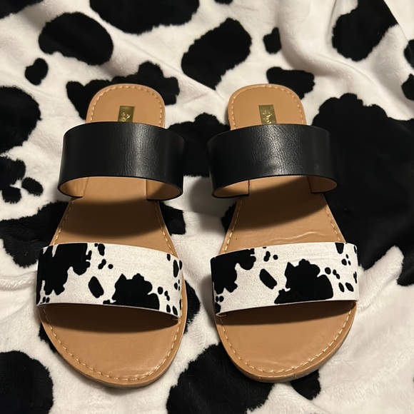 Shoes | Cow Print Sandals | Poshmark